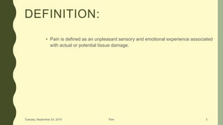 Pain : definition, assessment, types, scales, physiotherapy management ...