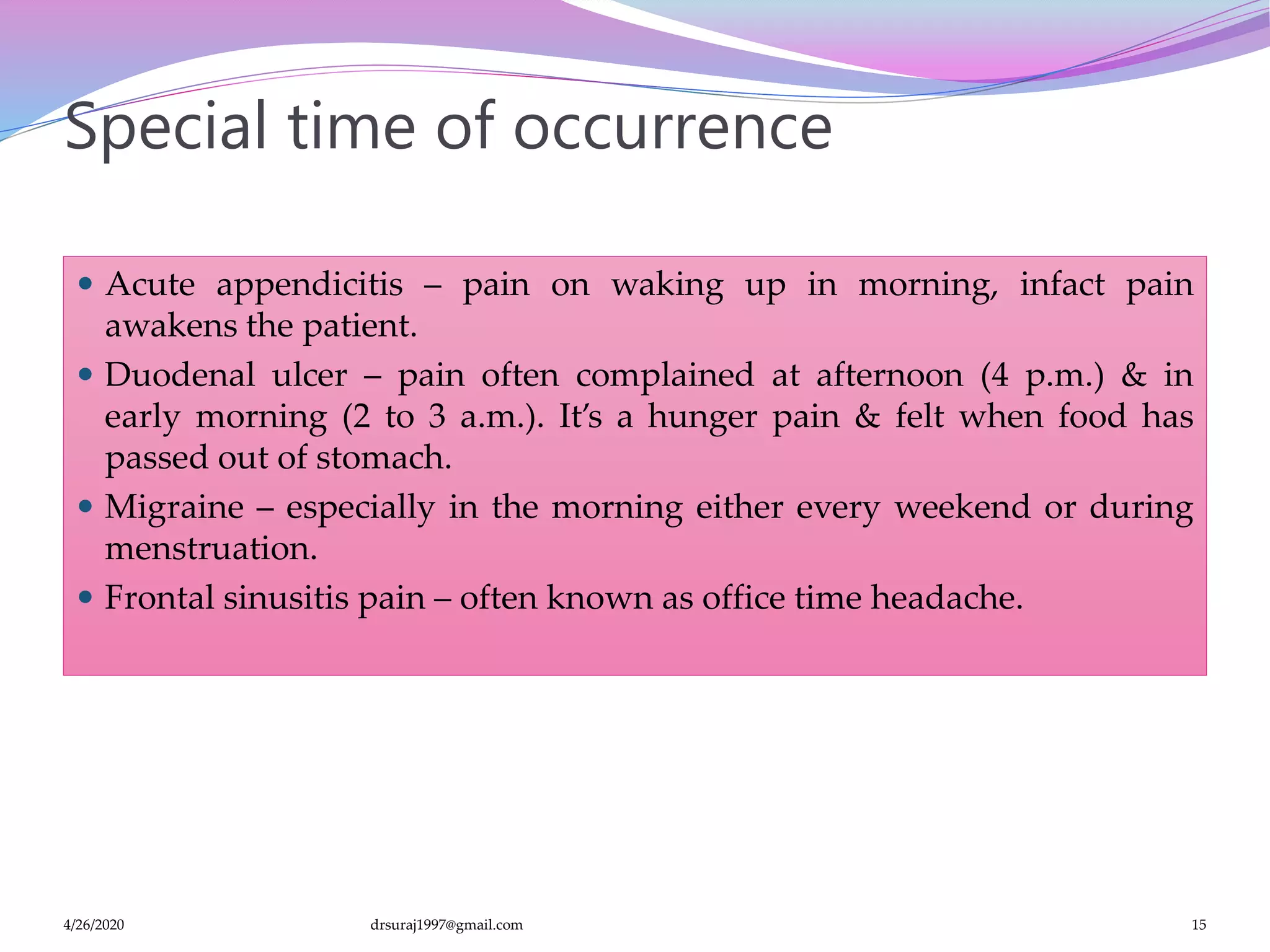 PAIN : HISTORY TAKING | PPTX