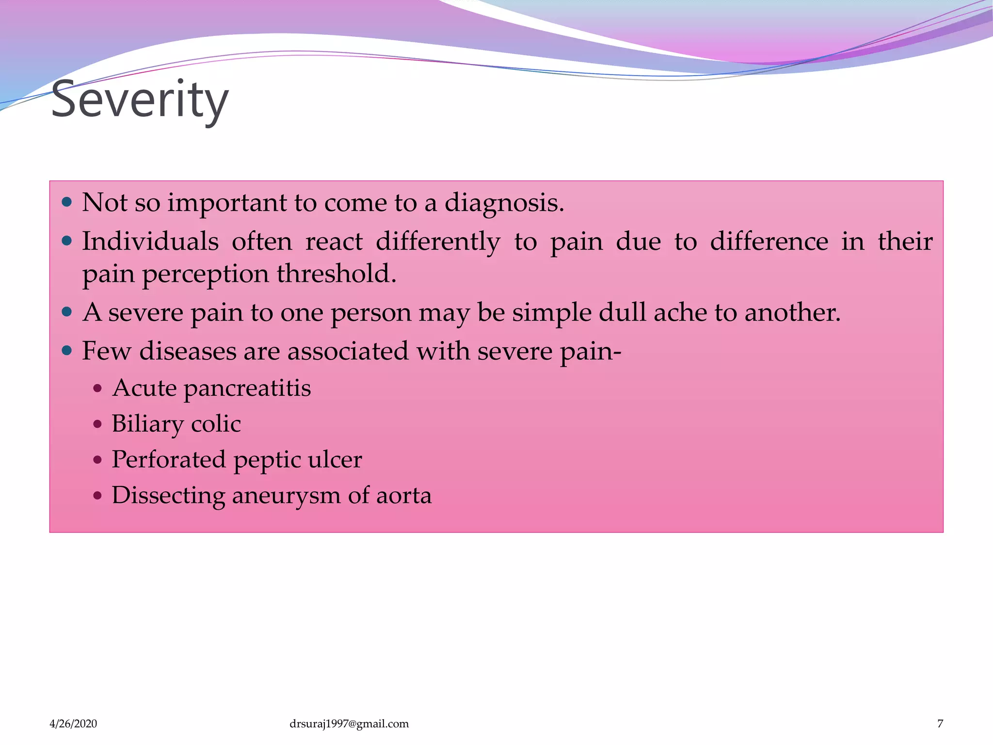 PAIN : HISTORY TAKING | PPTX