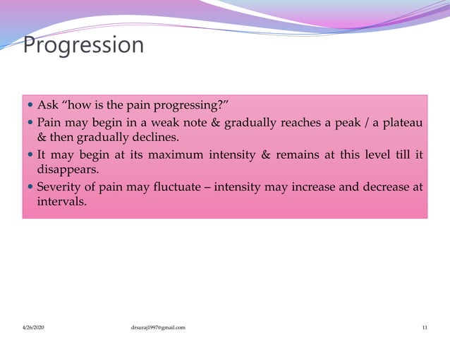 PAIN : HISTORY TAKING | PPTX | Digestive Disorders | Diseases and ...