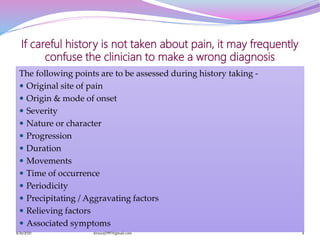 PAIN : HISTORY TAKING | PPTX