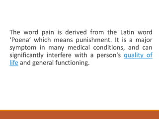 pain. Medical Surgical Nursing ......pptx