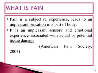 PAIN.ppt for nurses fundamentals of nursing ppt | PPT