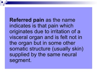 Pain pathway and Physiology- a short description | PPT
