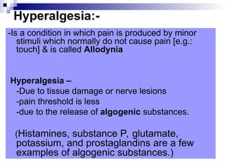 Pain pathway and Physiology- a short description | PPT