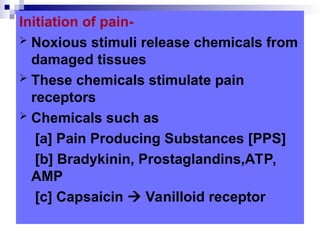 Pain pathway and Physiology- a short description | PPT