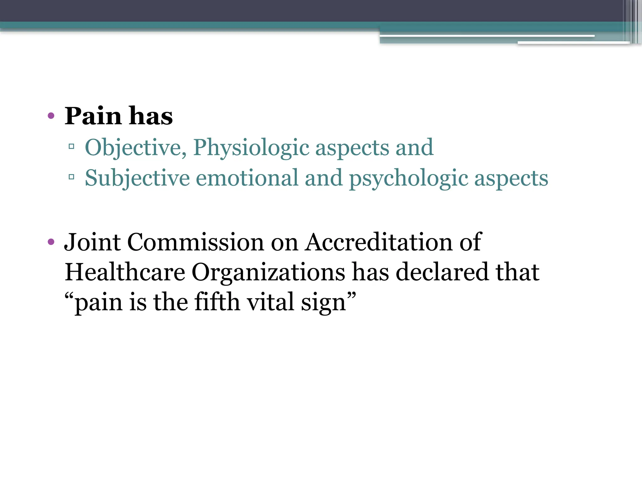 Pain- defintion, types and principles of pain management | PPTX