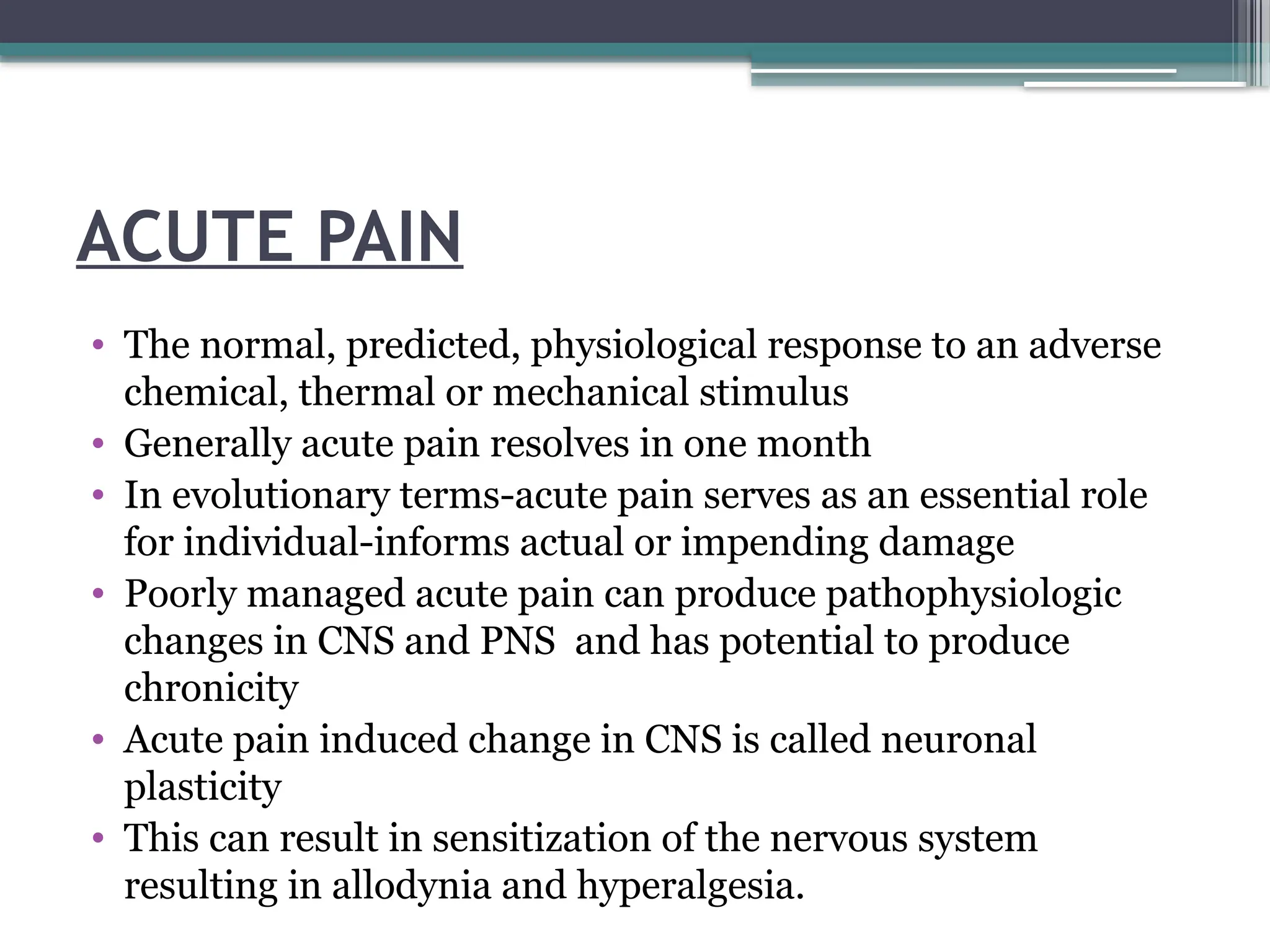 Pain- defintion, types and principles of pain management | PPTX