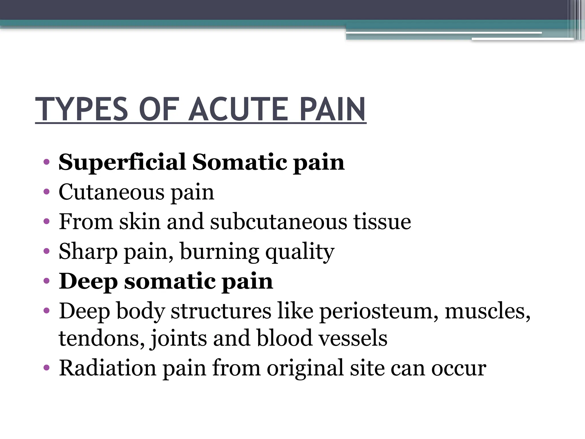 Pain- defintion, types and principles of pain management | PPTX