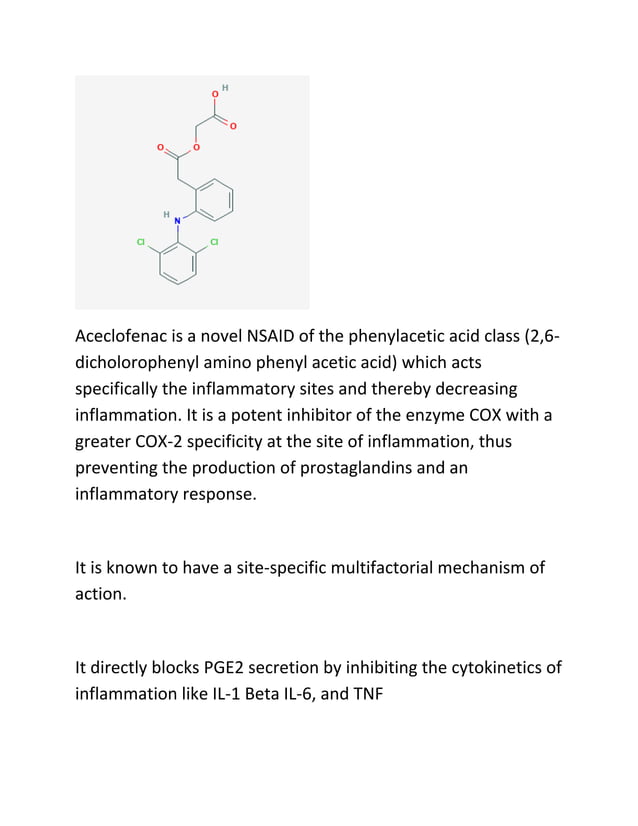 Pain and inflammation treatment with NSID drugs