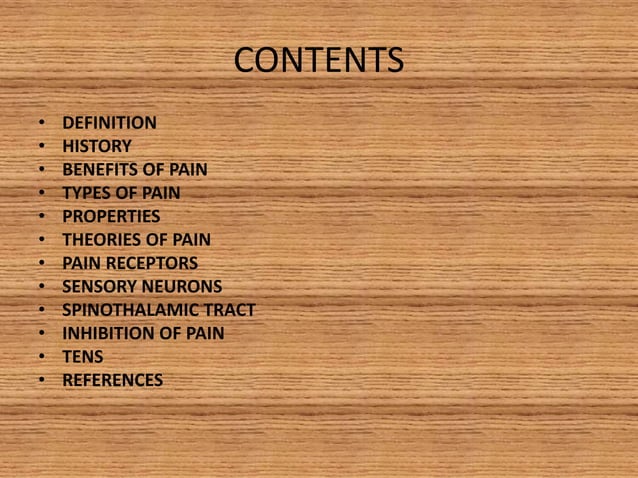Pain and its pathway | PPTX | Brain and Nervous System Disorders ...