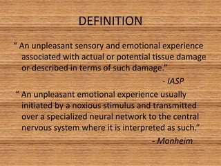 Pain and its pathway | PPTX