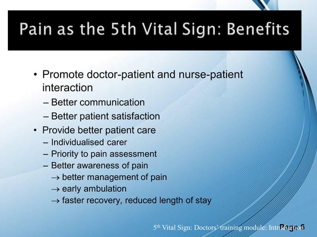 Pain as 5 th vs | PDF | Physical Therapy | Wellness