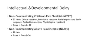 Pain assesment &management considerations | PPT