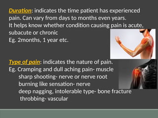 Pain Assessment for physiotherapy students | PPTX