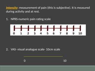 Pain Assessment for physiotherapy students | PPTX