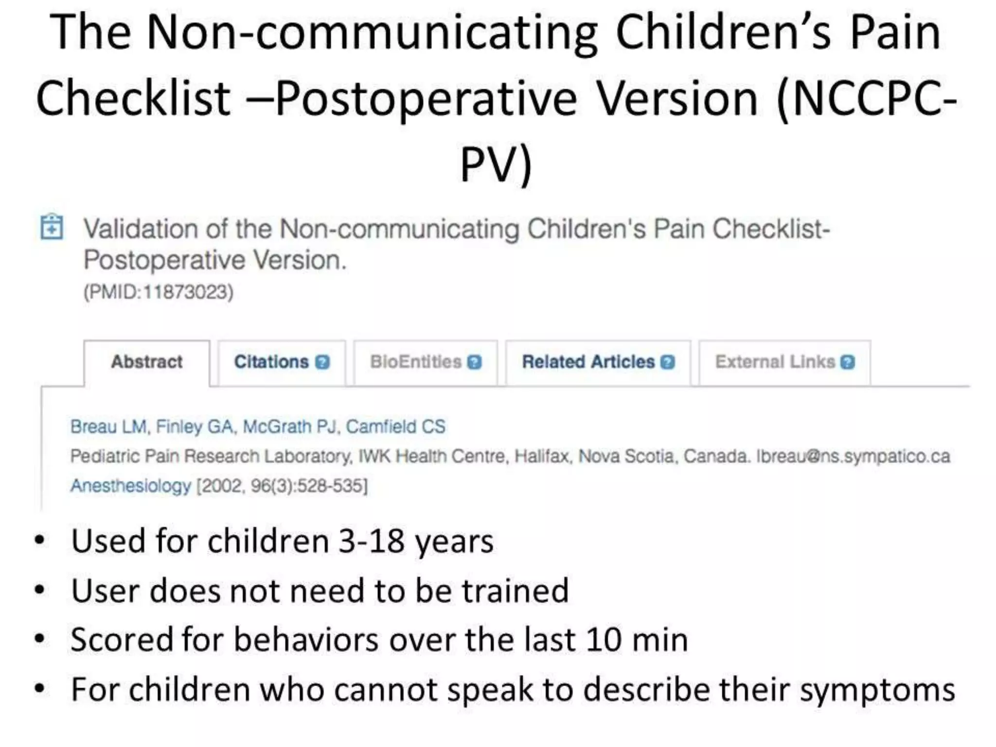 Pain assessment tool for pediatric p opulation | PPTX