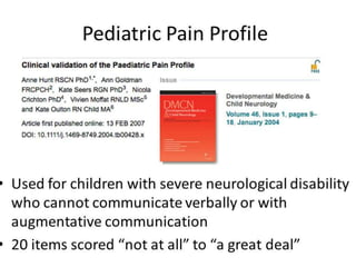 Pain assessment tool for pediatric p opulation | PPTX