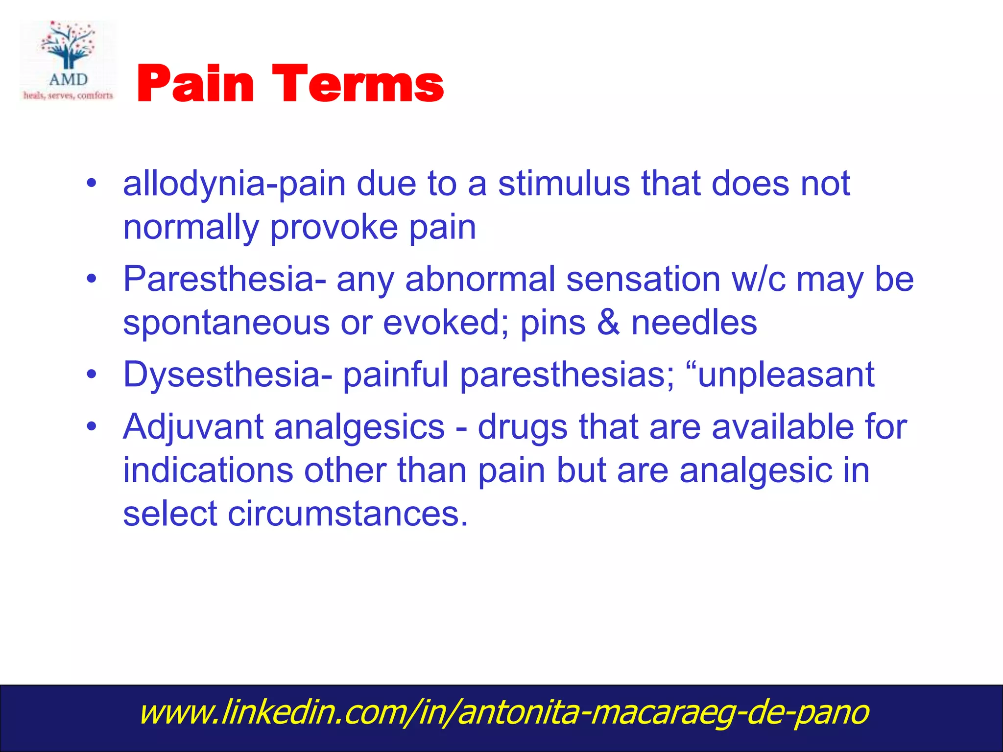 Basics of Pain Physiology | PPT