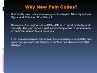 Reporting Pain Codes | PPT