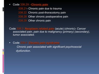 Reporting Pain Codes | PPT