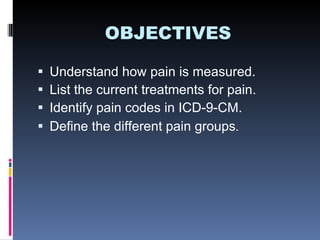 Reporting Pain Codes | PPT