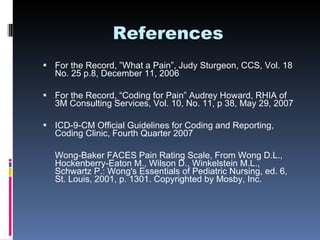 Reporting Pain Codes | PPT