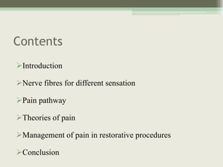 Pain control in restorative procedure | PPTX