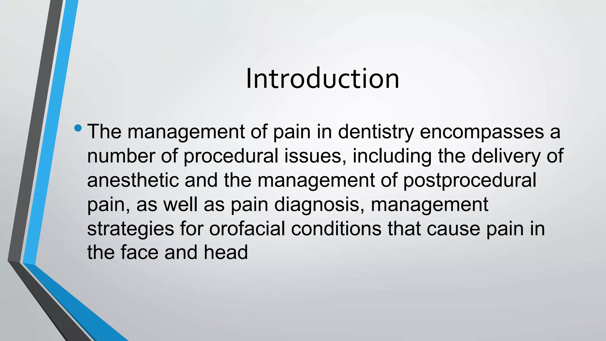 Pain control in oral surgery | PPTX