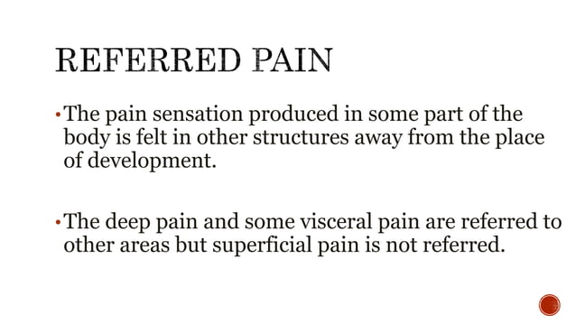 Physiology of Pain – Somatic, Visceral and referred reflexes | PPTX