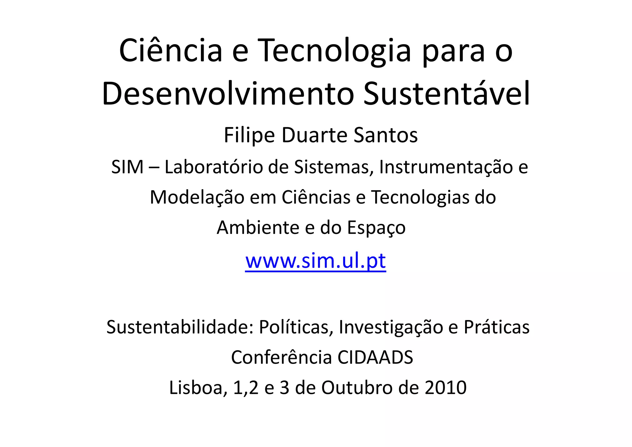 Painel2 - Ciência e Tecnologia para o Desenvolvimento Sustentável ...
