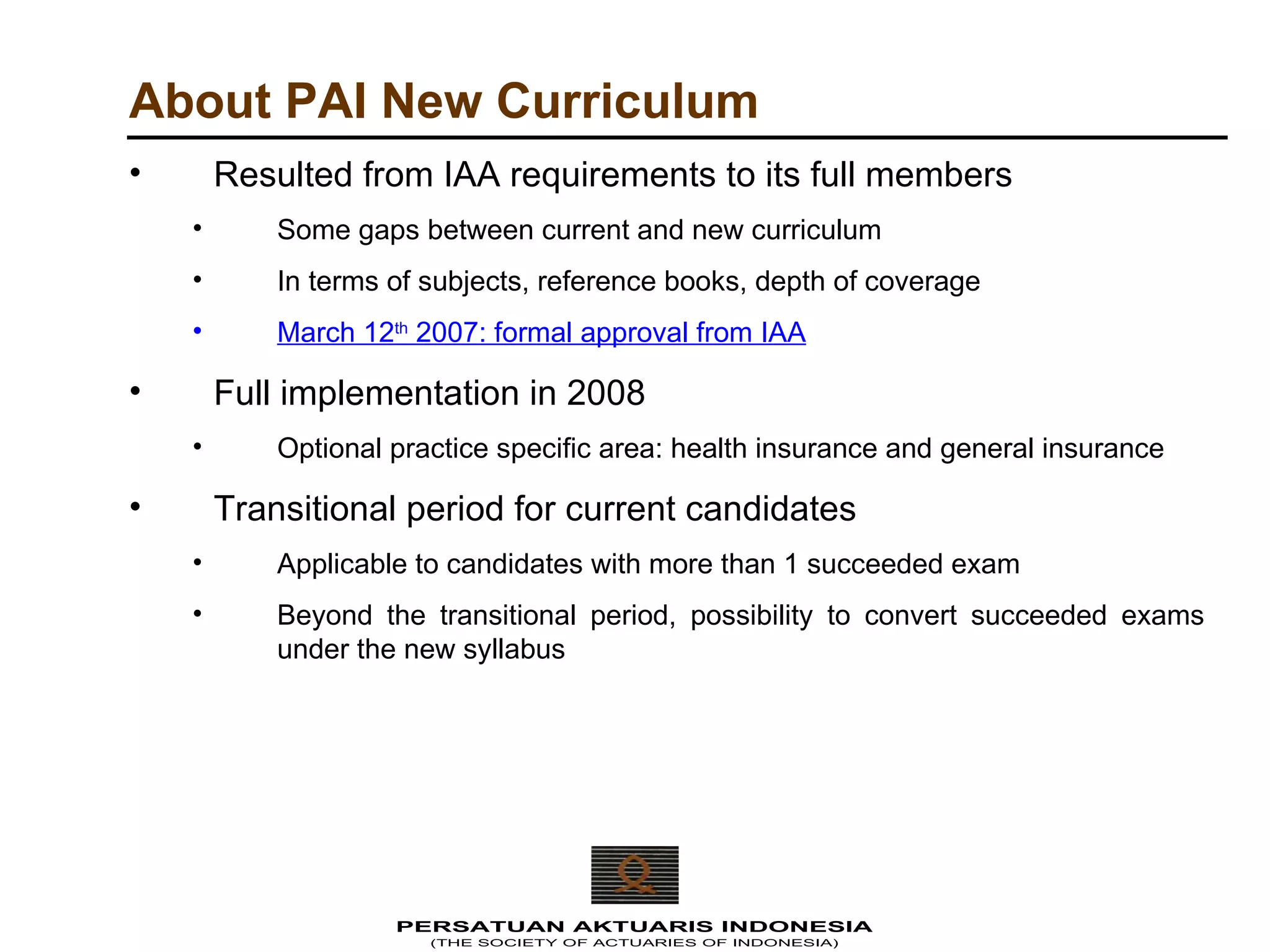 Pai New Syllabus And Synergy With University | PPT