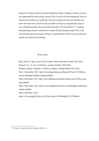 Painful irony, on the base of Salaman Rushdie's novel "Midnight's ...