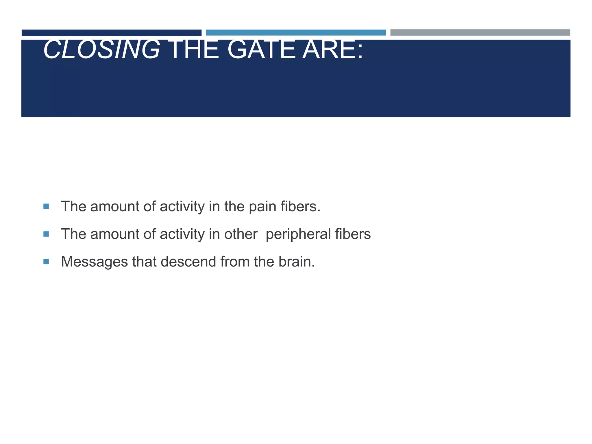 Pain gate theory | PPTX