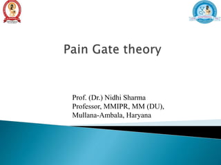 Pain Gate theory.pptx | Brain and Nervous System Disorders | Diseases ...
