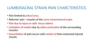 PAIN GENERATORS/ ORIGIN FOR LOW BACK PAIN.pptx