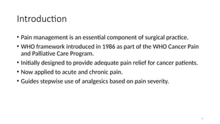 Post-operative pain management and the pain ladder | PPTX