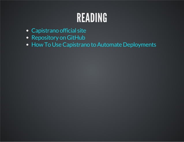 Painless Deployment with Capistrano | PPT