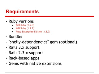 Painless ruby deployment on shelly cloud | PPT