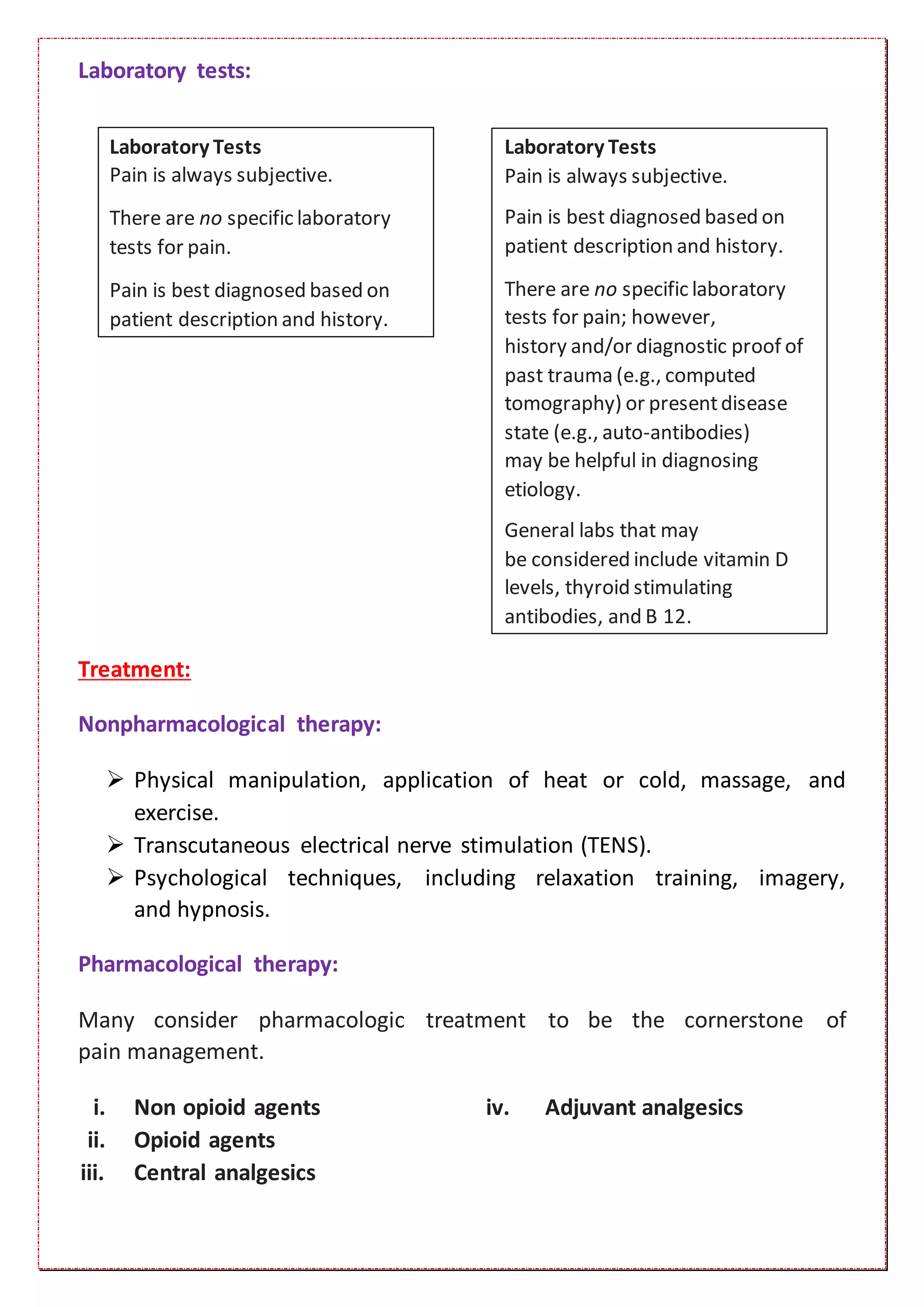 Pain management | DOCX