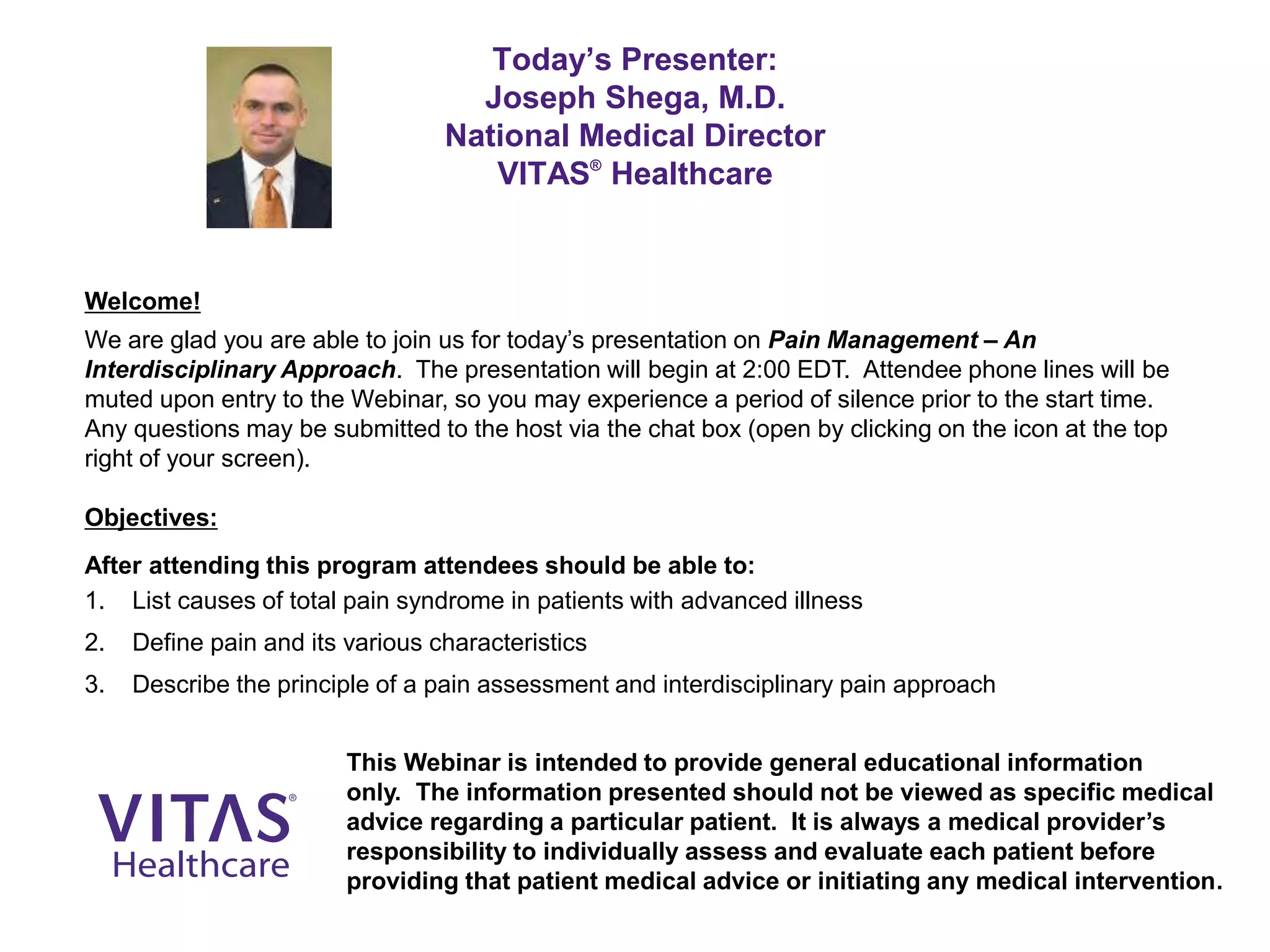 Pain management: An Interdisciplinary Approach | VITAS Healthcare | PPTX