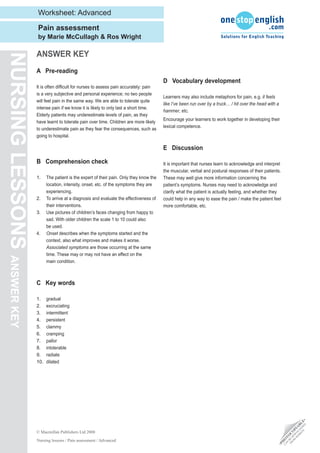 Pain management reading activity | PDF