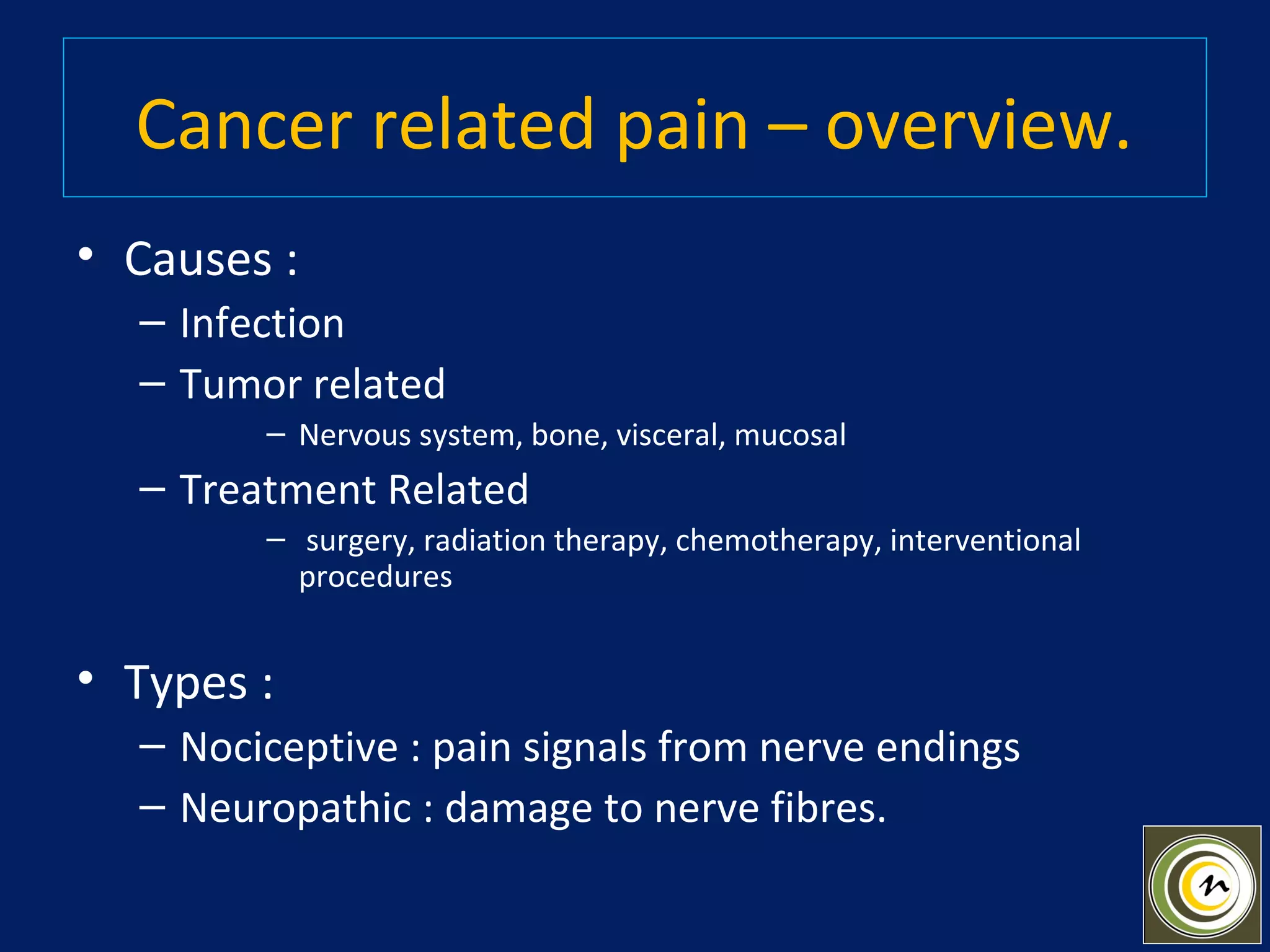 Pain management in cancer patients | PPT