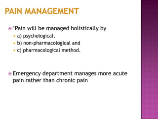 Overview on medication in pain management at emergency department | PDF