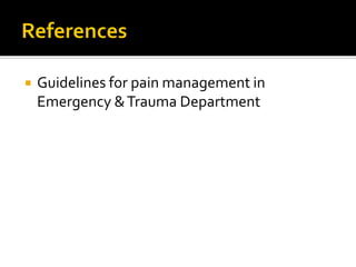 Pain management in emergency | PDF