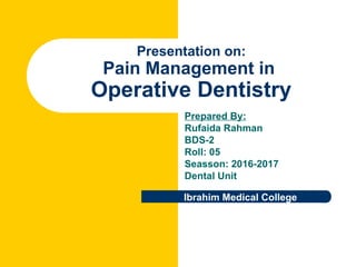 Pain Management in Operative Dentistry.ppt