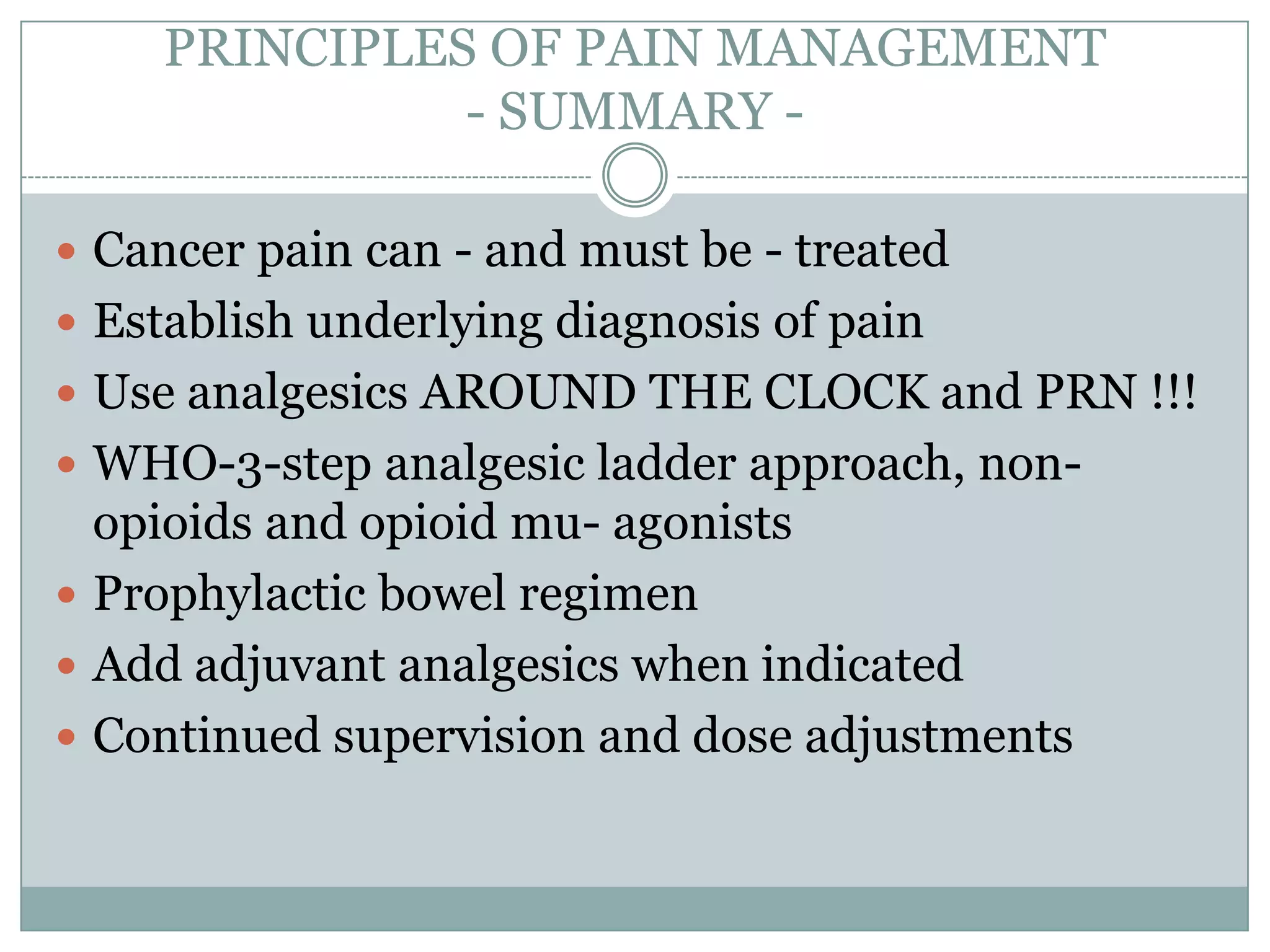 Pain management overview 2013 | PPTX