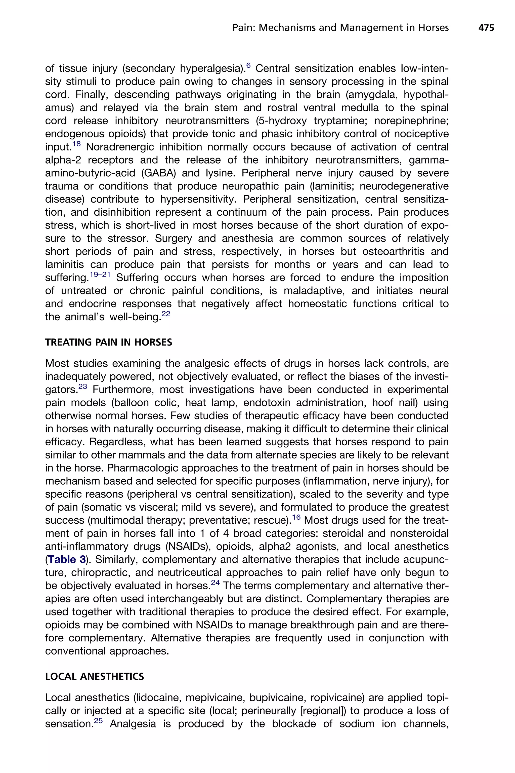 Pain mechanisms and management in the horse | PDF