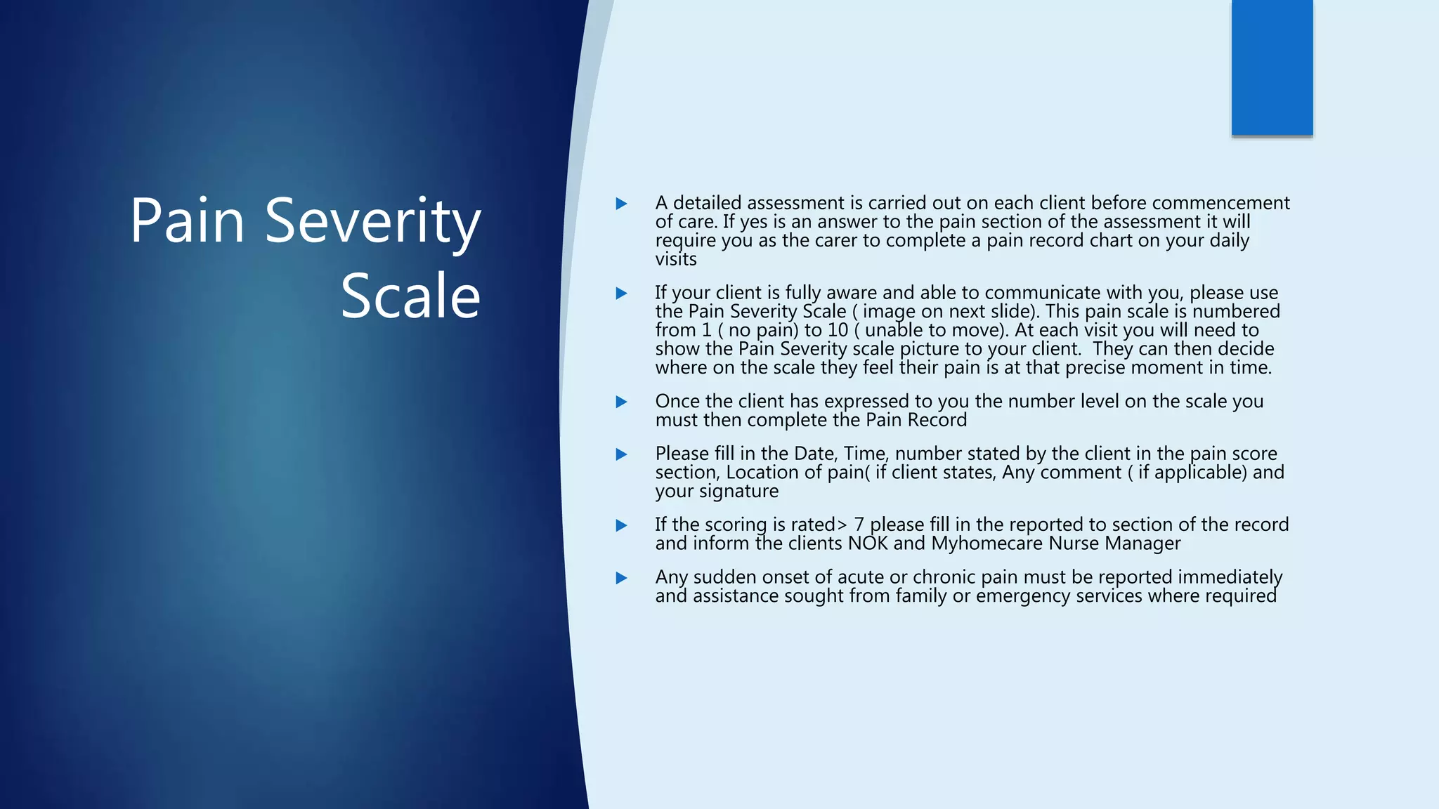 How to use the Pain Scale for your client | PPT