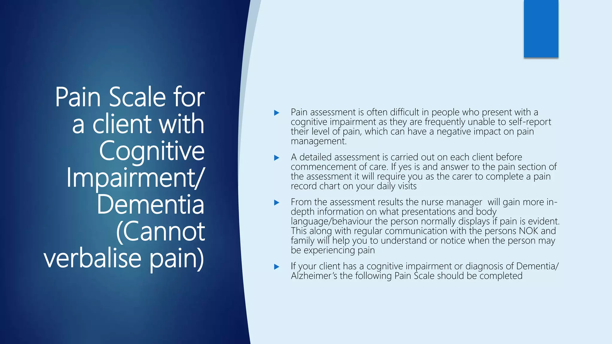 How to use the Pain Scale for your client | PPT